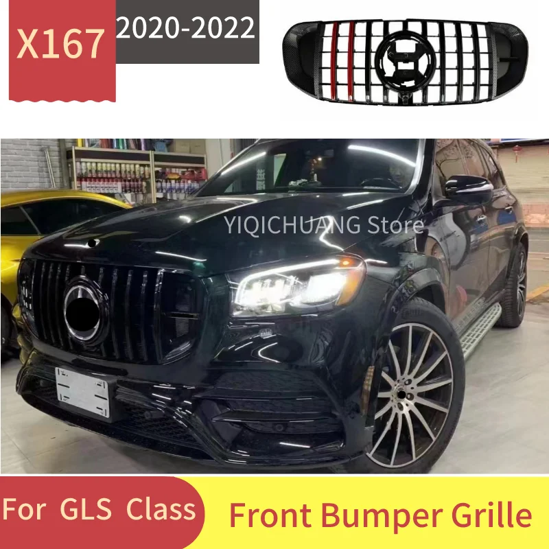 Gt Front Bumper Grille For Mercedes X167 2020-2022 Gls Class Gls400 ...