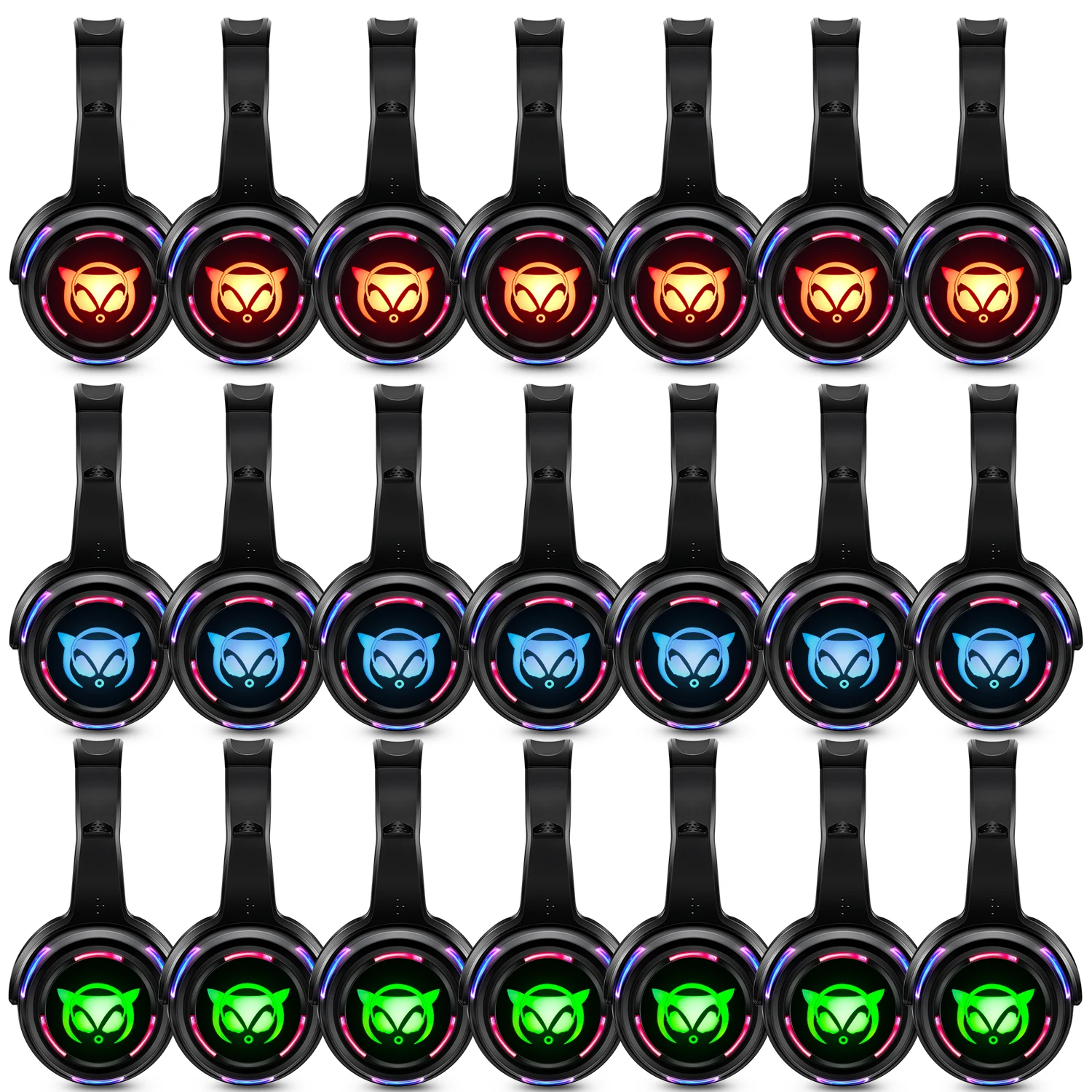 LED Flashing Light Silent Disco Headphone 500M Distance Quiet Party ...