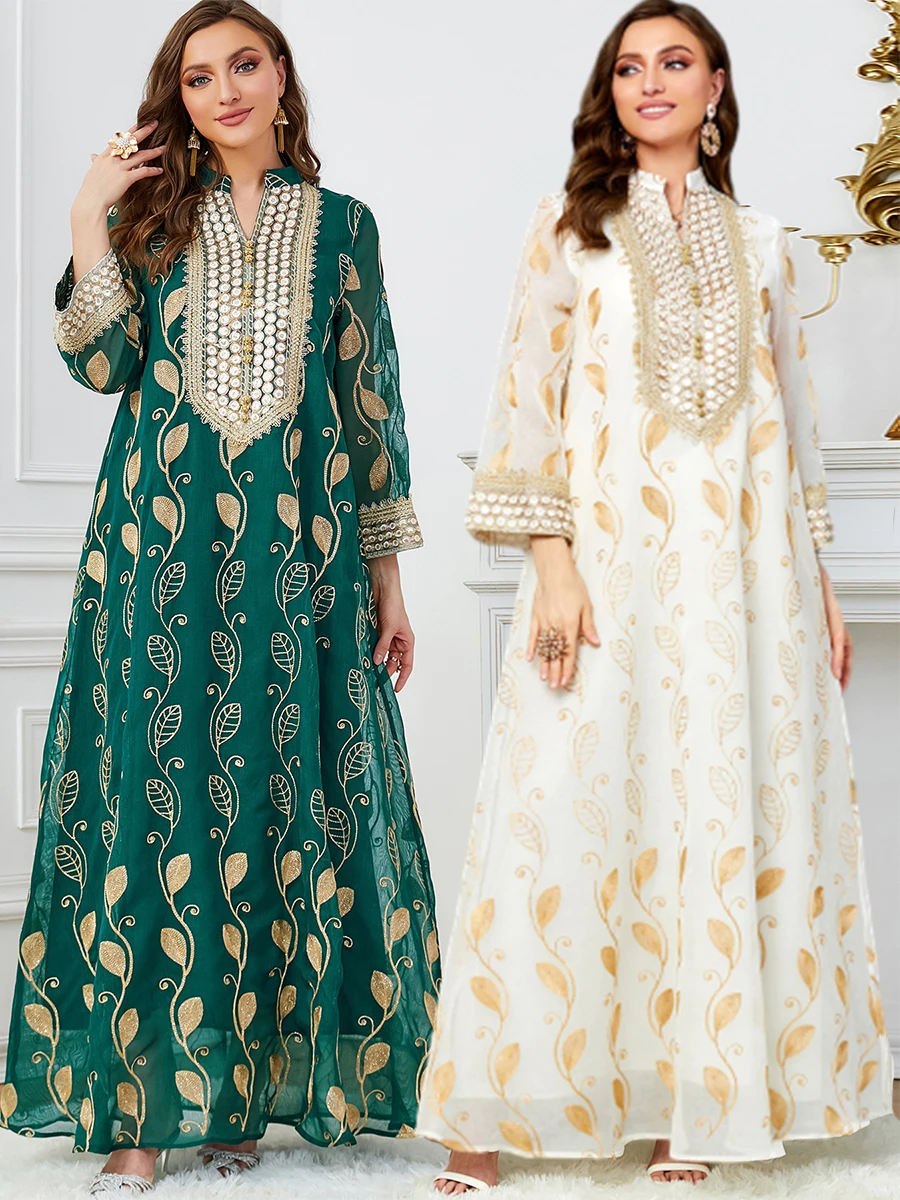 Eid-Muslim-Party-Dress-Women-Ramadan-Abaya-Embroidery-Mesh-Long-Dresses ...