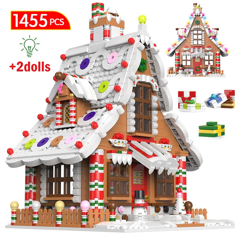 1455Pcs-City-Christmas-House-Gingerbread-Building-Blocks-Friends-Music ...
