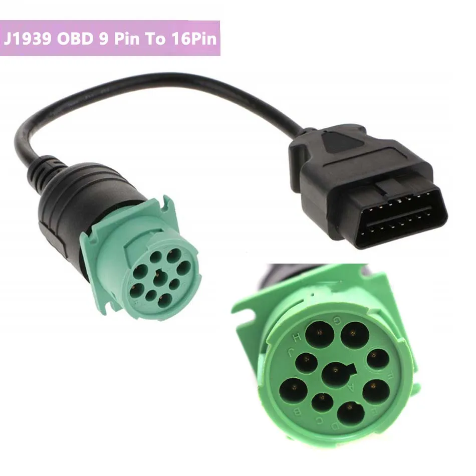 OBD2 Truck Diagnostic Cable J1939 OBD 9 Pin To 16Pin Male Connector for ...