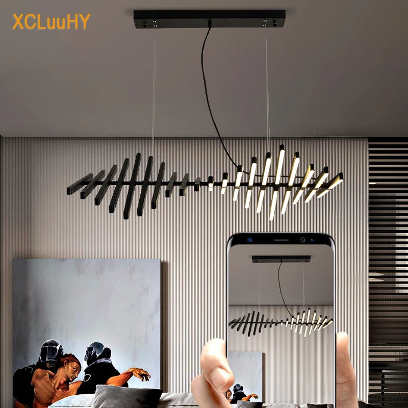 Nordic-Chandelier-Modern-Simple-Designer-Restaurant-Lighting-Linear ...