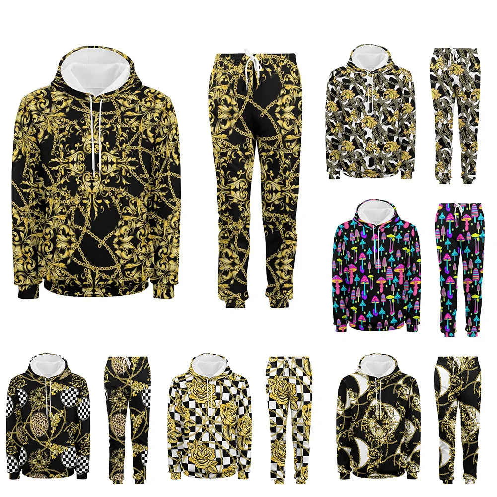 Luxury Baroque Men's Casual Tracksuits Long Sleeve Jogging Suits ...