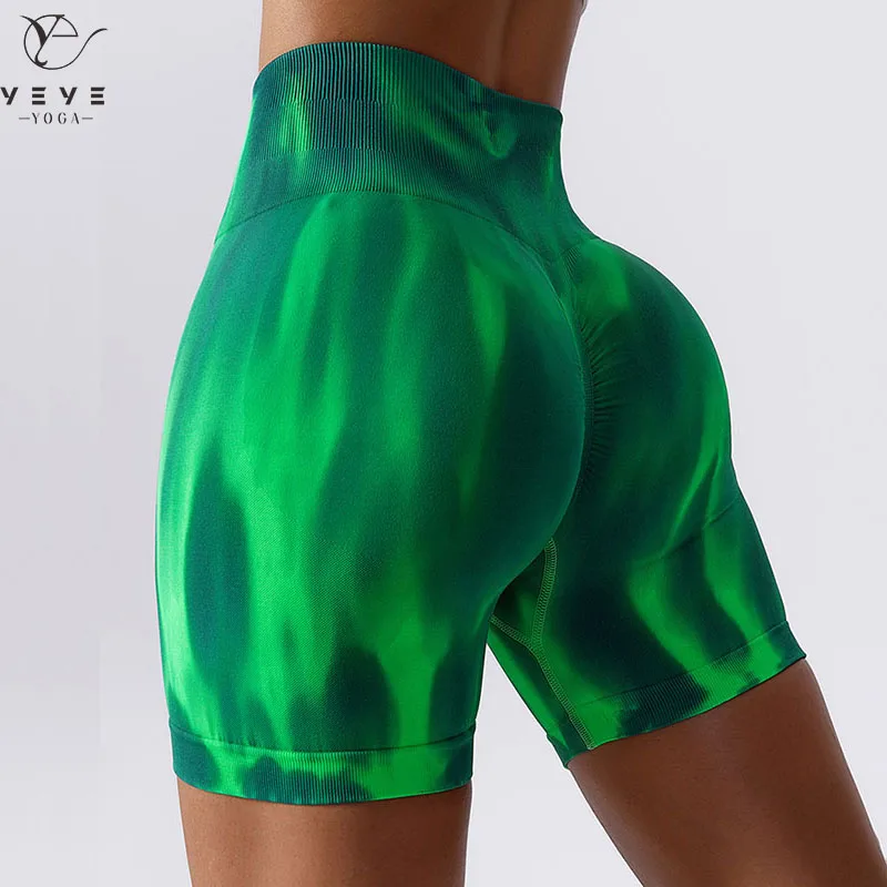 New-Scrunch-Butt-Push-Up-Aurora-Tie-Dye-Fitness-Sports-Shorts-Women-Gym ...