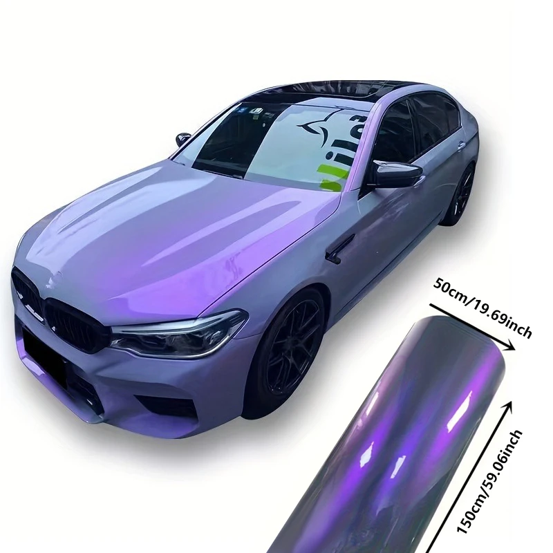PVC-Dual-Color-Car-Vinyl-Wrap-Gray-Charm-Purple-Chameleon-Film-for ...