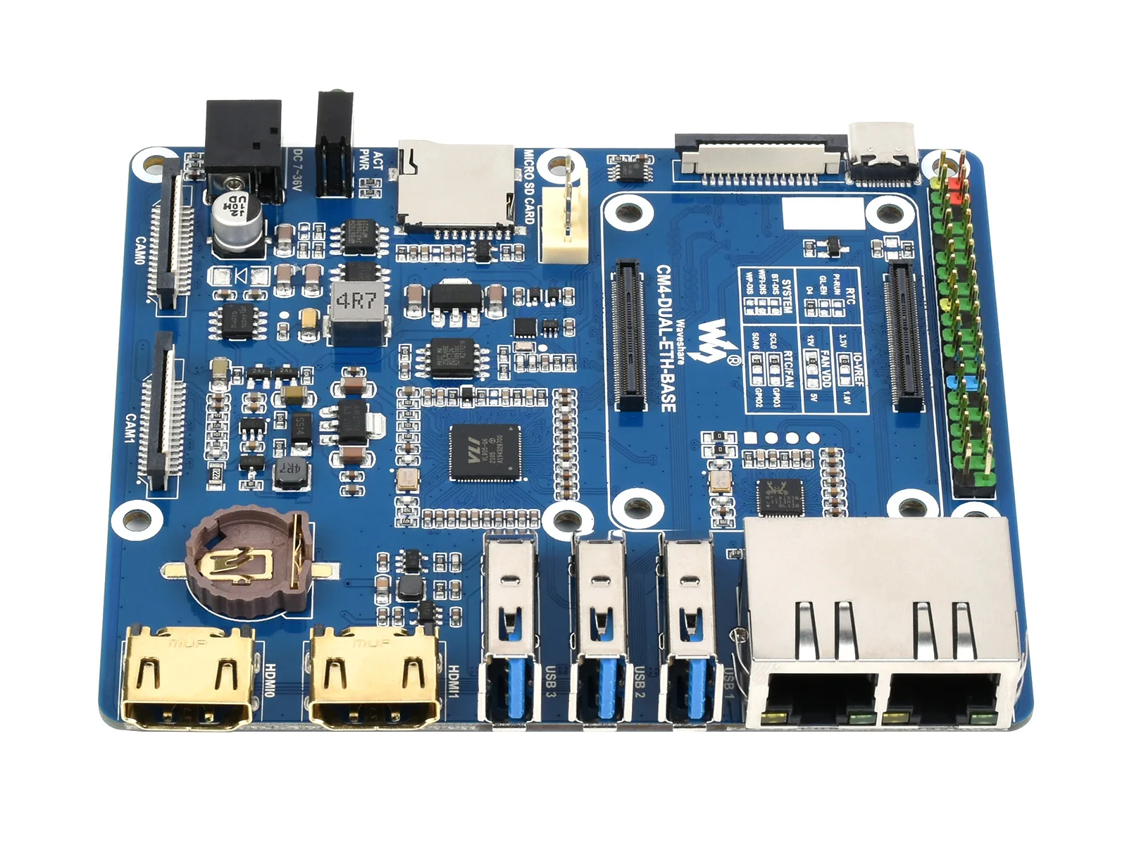 Waveshare Original Raspberry Pi Compute Module 4 Io Board For All