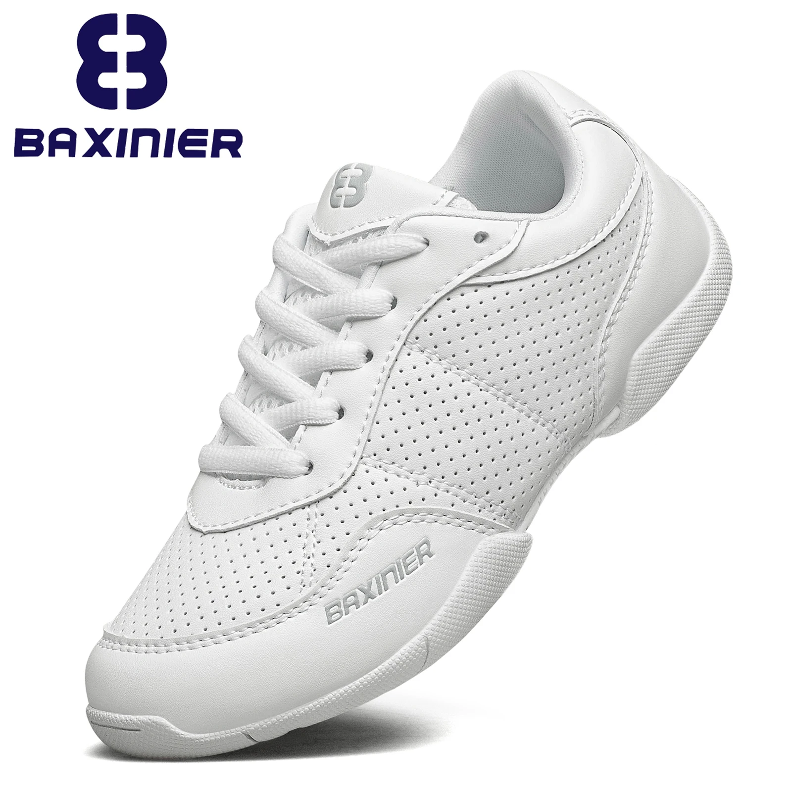 White Cheerleading Shoes for Girls Lightweight Competition Cheer Shoes ...