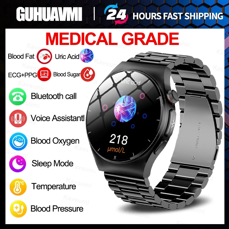 Reloj-inteligente-de-grado-m-dico-para-hombre-pulsera-con-Bluetooth-llamadas-glucosa-en-sangre ...