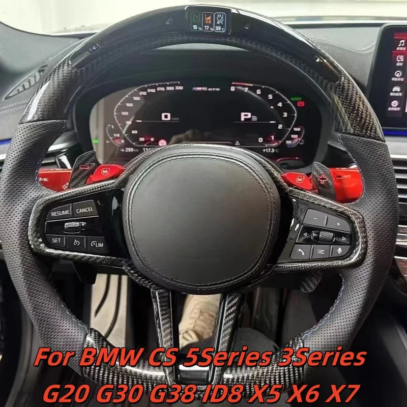 LED Car Steering Wheel Custom Carbon Fiber Leather For BMW CS 5Series ...