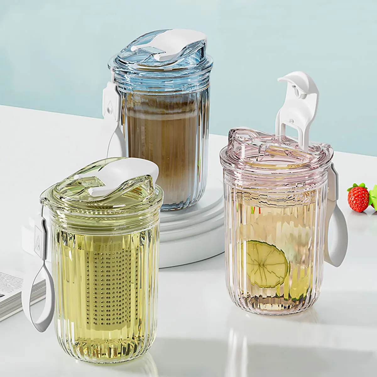 420ML Portable Plastic Wattle Bottle with Strainer Reusable Heat ...
