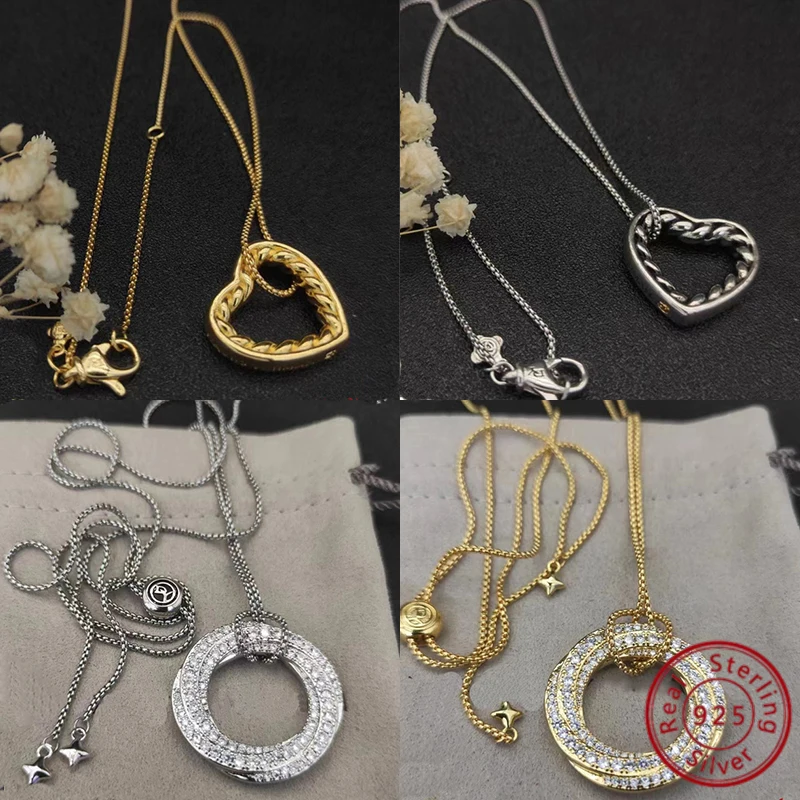 Pair-of-Timeless-Cross-Necklaces-2024-S925-Silver-DY-Necklace-Perfect-Gift-for-Couples-and ...