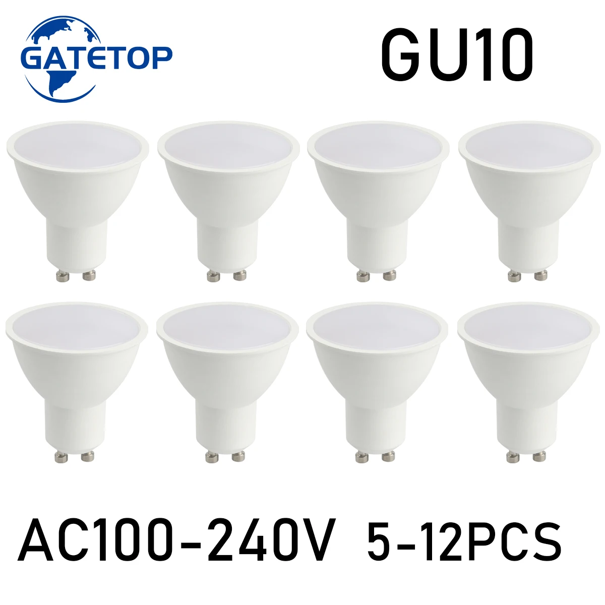 Foco-LED-de-5-12-piezas-GU10-AC220V-AC100-240V-sin-parpadeo-luz-blanca ...