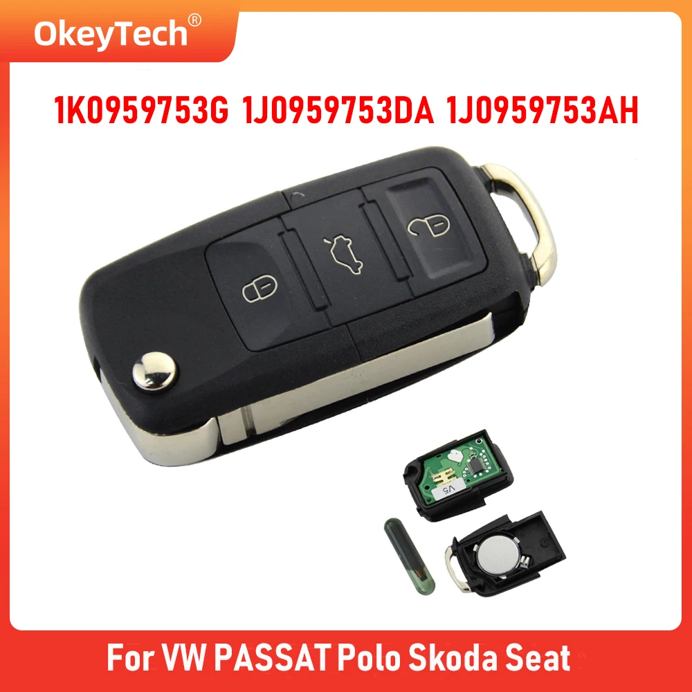 OkeyTech-Remote-Car-Key-Fob-For-VW-PASSAT-Polo-Skoda-Seat-Polo-Golf ...