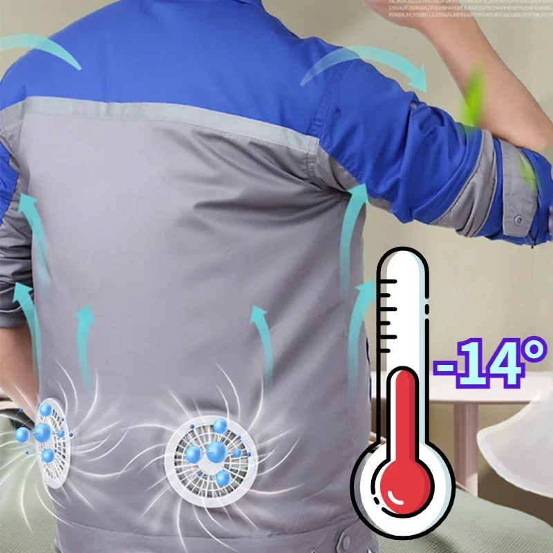Ice Jacket Men's Refrigeration Fan Jacket USB Rechargeable Air ...