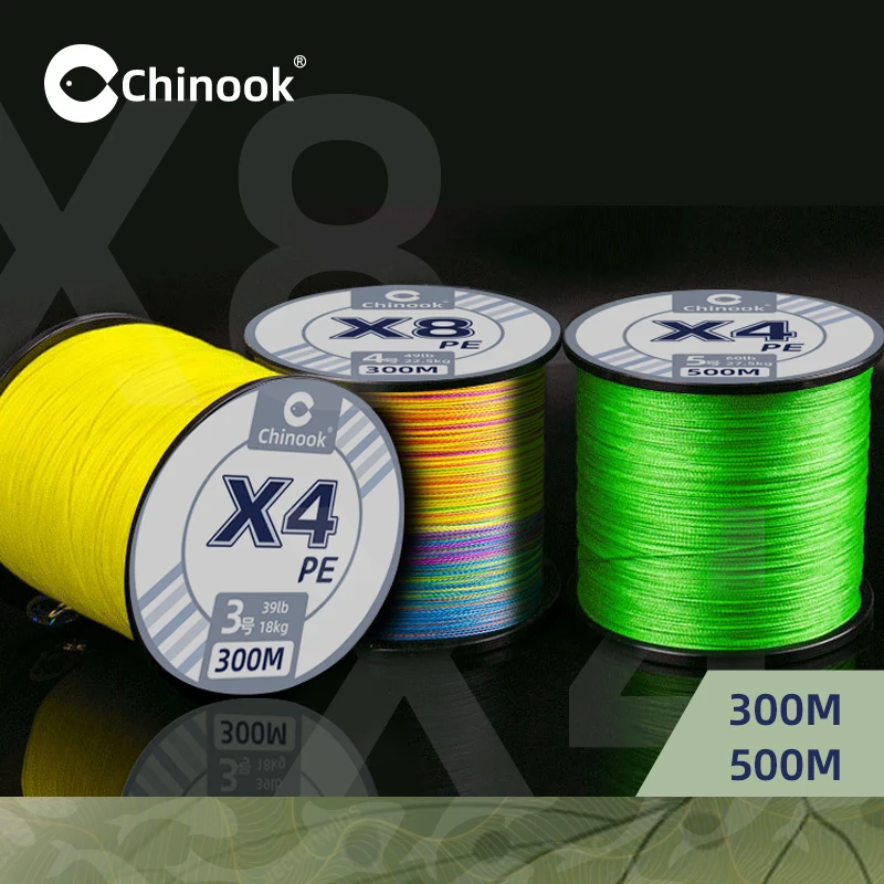 Chinook-Braided-Fishing-Line-Multifilament-Carp-Fly-4-8-Strand-300M ...