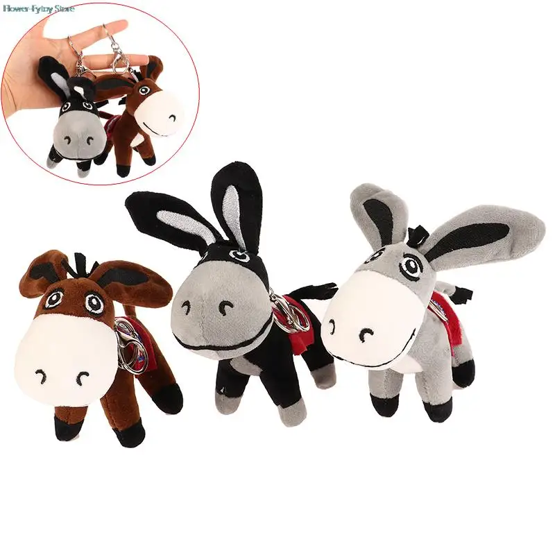1pc-Cartoon-Plush-Donkey-Keychain-Stuffed-Animal-Doll-Keyring-Backpack ...