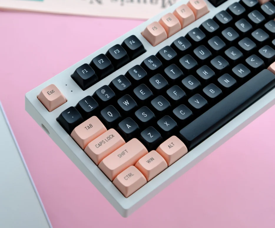 KeysLand PBT CSA Profile Keycaps Mechanical Keyboard Double Shot Black ...