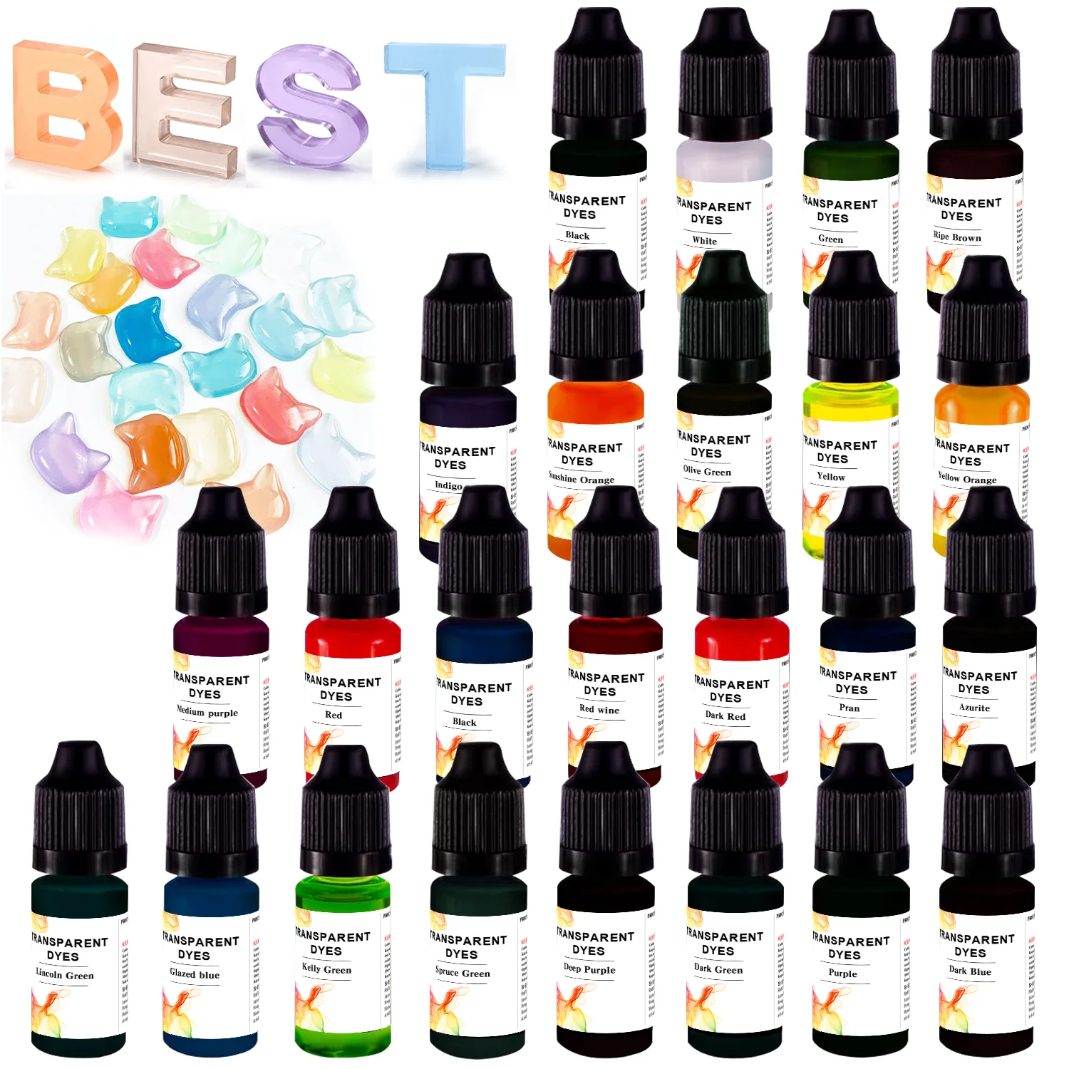 10ML-Jar-24-Colors-Liquid-Epoxy-UV-Resin-Dye-Transparent-Colorant-for ...