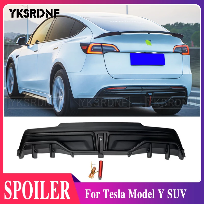 For-Tesla-Model-Y-SUV-2020-4-Door-Rear-Bumper-Diffuser-Lip-ABS-bright ...