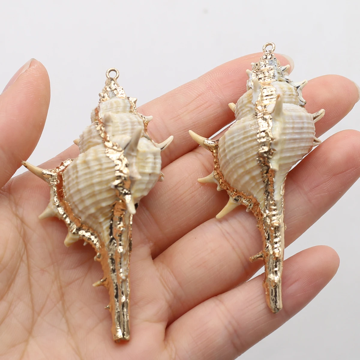 Natural-Seashell-Metal-Crafts-Ornaments-Tiny-Shell-Conch-Cowire-Shell ...