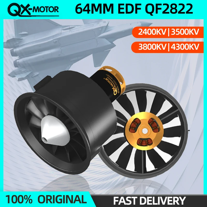QX-MOTOR-64mm-EDF-QF2822-Brushless-Motor-2200-2400-3500-3800-4300KV-12 ...