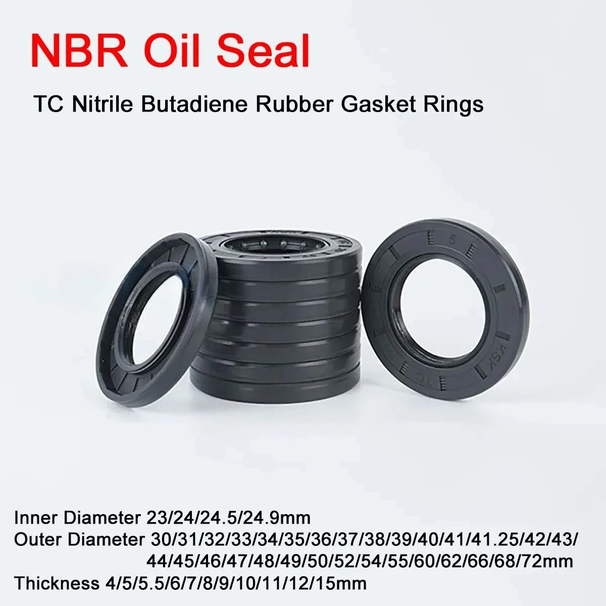 NBR Framework Oil Seal ID 23/24/24.5/24.9mm OD 30-72mm TC Nitrile ...