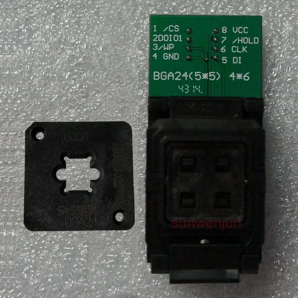 BGA24/TFBGA24 に DIP8 ic ソケット/アダプタ/アダプタ 8X6 ミリメートルボディ幅 bga spi フラッシュチップ ...
