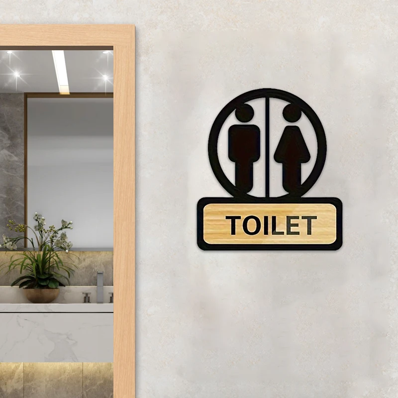 Toilet Sign Bathroom Restroom Reminder Sign Hanging Plaque For Business ...