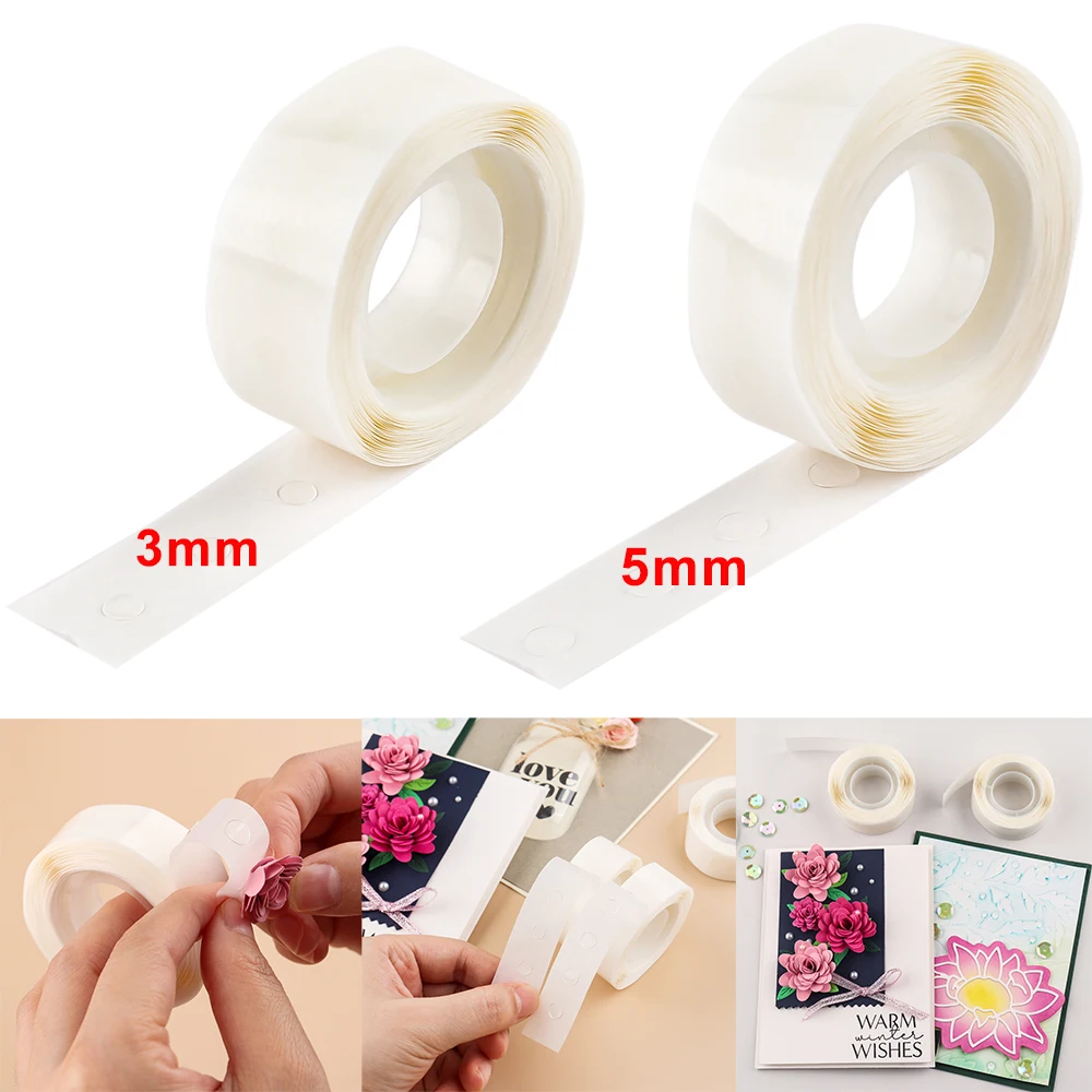 300pcs-Rolls-Mini-Double-Sided-Tape-Glue-Point-Clear-Ultra-Thin ...