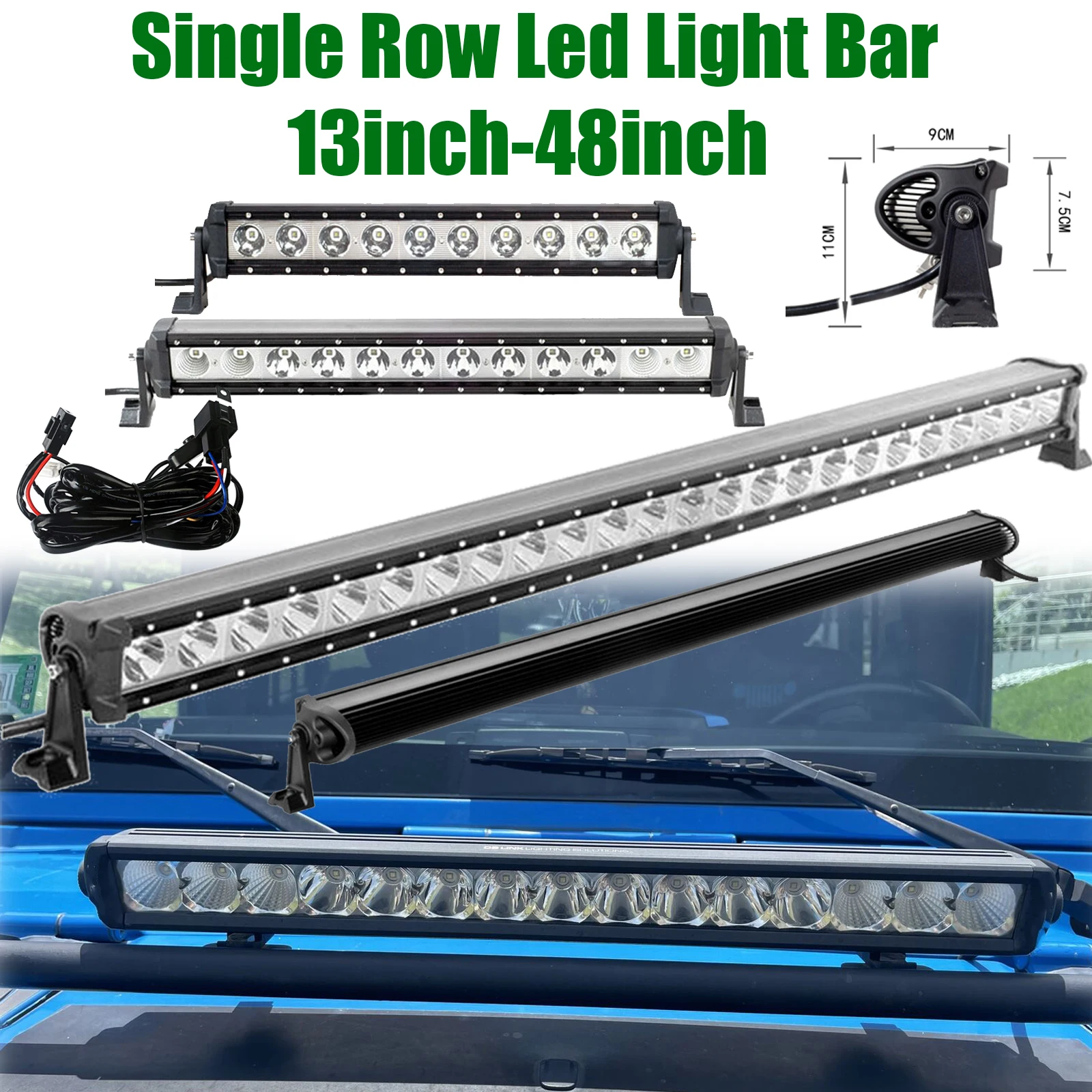 Off Road Led Light Bar 13 16 20 23 31 38 45 48inch Single Row Combo LED ...