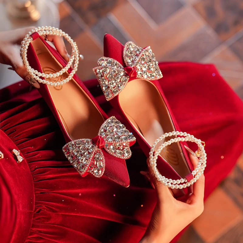 Big Red Shoes Sexy Wedding Women’s Shoes Big Size Fashion High Heel ...