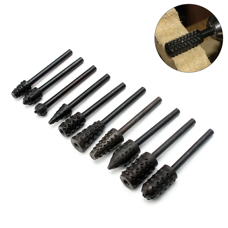 5-10pcs-Set-Rotary-Rasp-File-3mm-Shank-Burr-File-Rasp-Woodworking-Drill ...