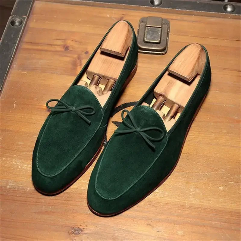 Loafers-Men-Faux-Suede-Green-Brown-Business-Breathable-Slip-On ...