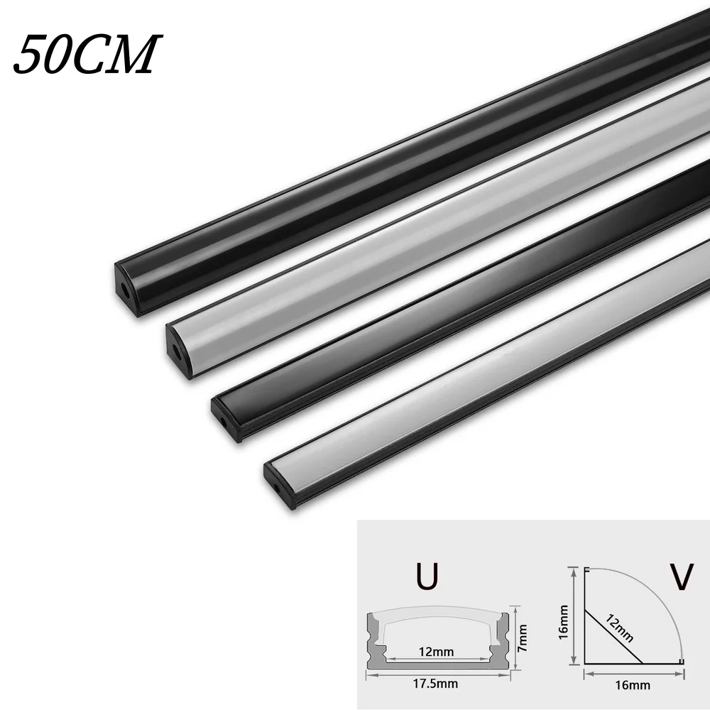 Perfil-de-aluminio-LED-con-cubierta-negra-forma-de-U-V-adecuado-para ...