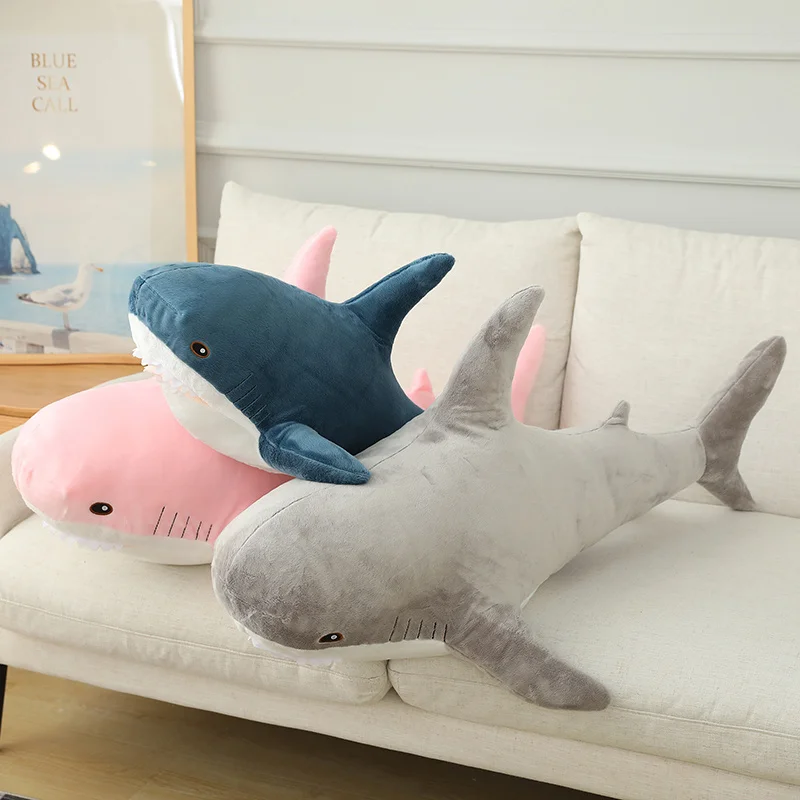 140cm-Big-Soft-Simulation-Cute-Shark-Plush-Toys-Kawaii-Stuffed-Kids ...