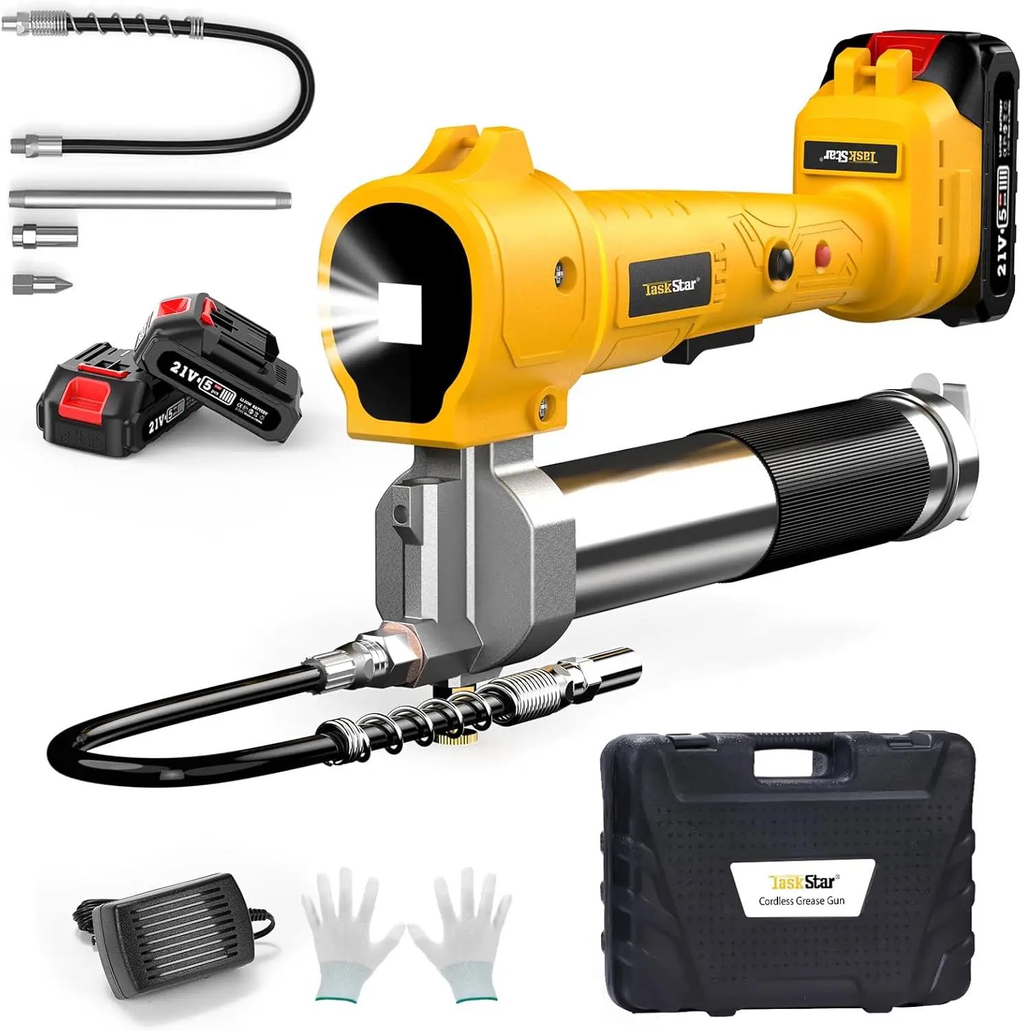 Taskstar Electric Grease Gun Kit with 39.4" Flexible Hose 10000 PSI ...