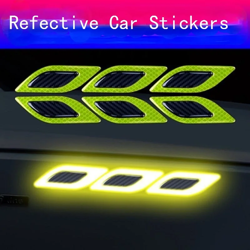 6pcs-Set-Car-Reflective-Stickers-Anti-Scratch-Safety-Warning-Sticker ...