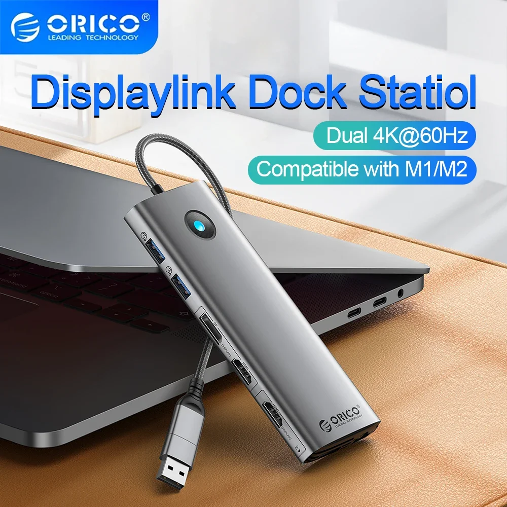 ORICO-DisplayLink-Docking-Station-Tipo-USB-C-3-0-a-4K60hz-Compat-vel ...