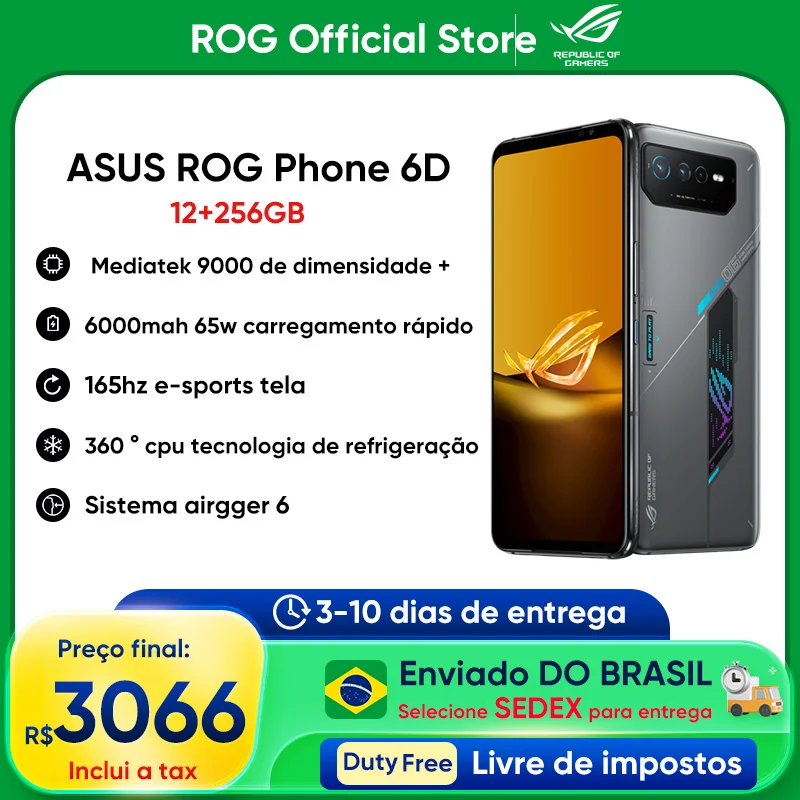 ASUS-ROG-6D-Ultimate-MediaTek-Tela-Original-de-E-Sports-Carregamento-R ...