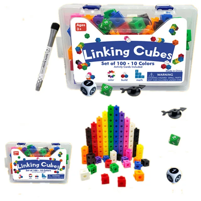 Moulty Linking Math Cubes with Activity Cards Set Number Blocks ...