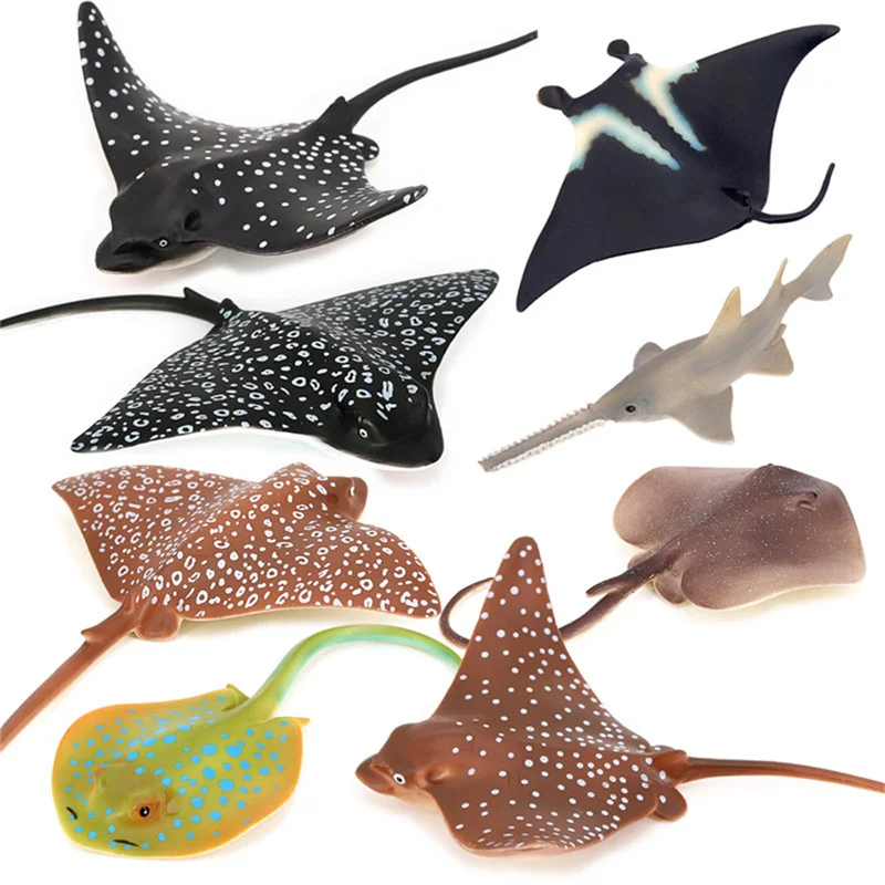 2022 Realistic Marine Animal Toy Model Ray Eagle Ray Sawfish Manta Ray ...