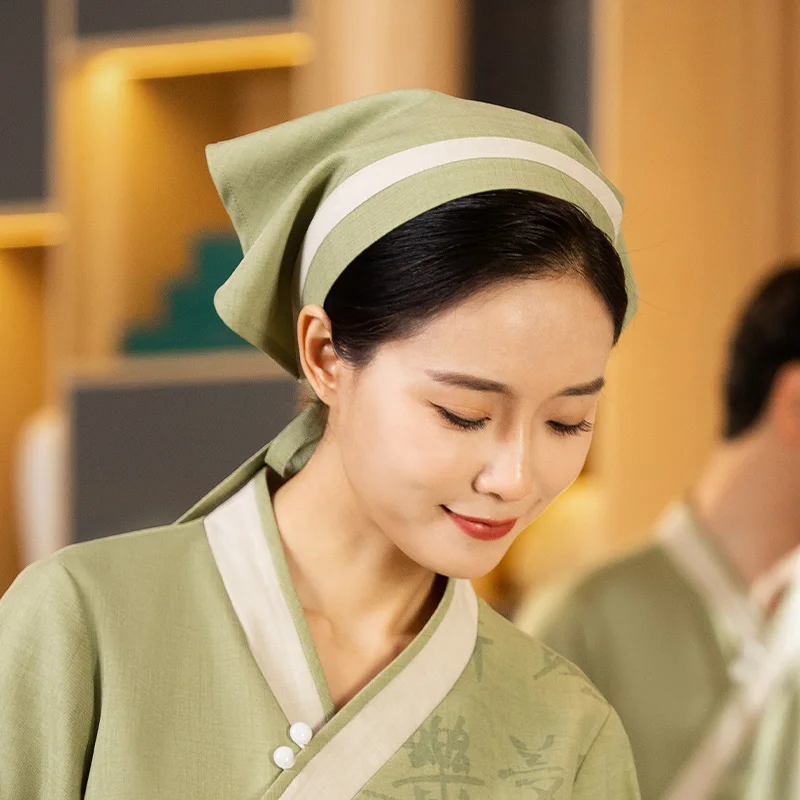 Chinese-Style-Teahouse-Waiter-Hat-Lady-Kitchen-Chef-Hats-Restaurant ...