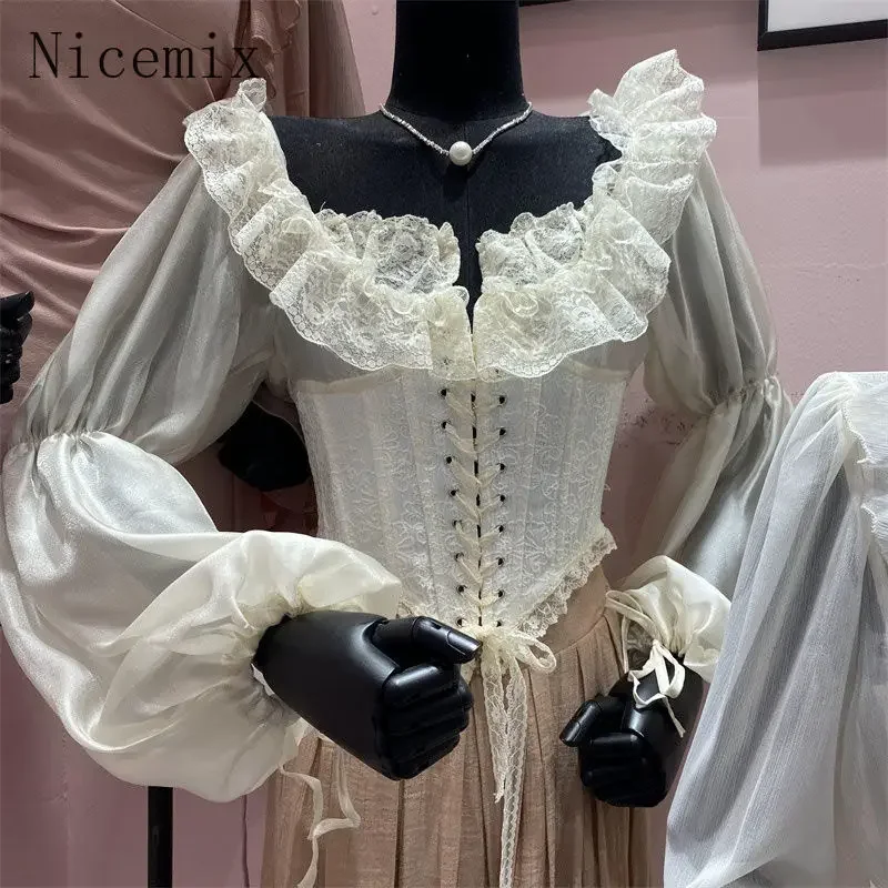 Autumn New Fashion Short Blouses French Style Elegance Princess Slim ...