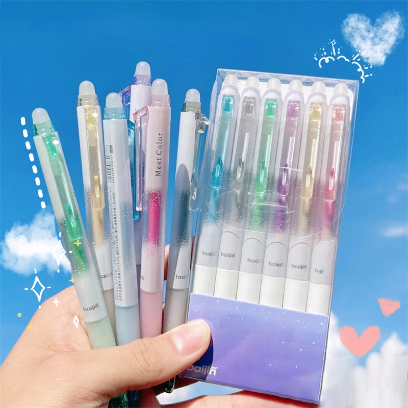1-6pcs-Scented-Glitter-Erasable-Gel-Pens-0-5mm-Colorful-Blue-Ink ...