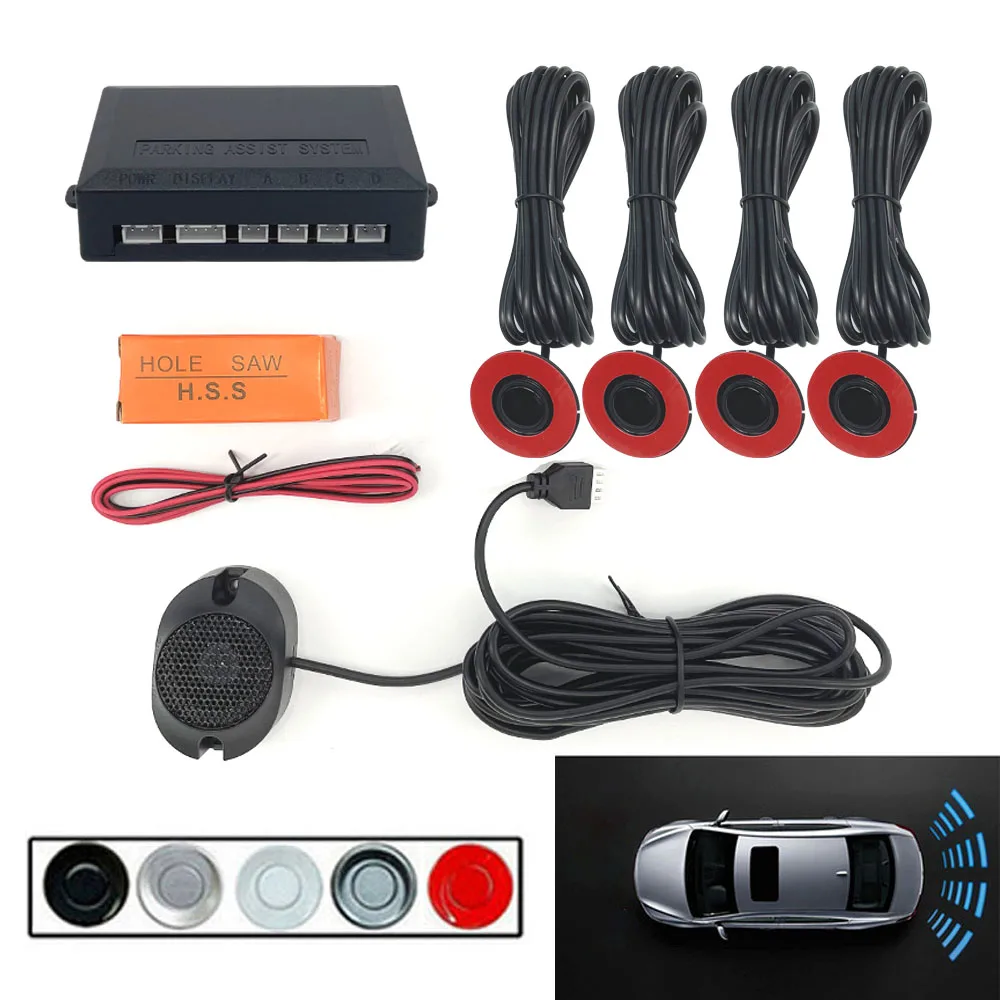 4-Sensors-Car-Parking-Hidden-Sensor-13mm-Reverse-Backup-Rear-Radar ...