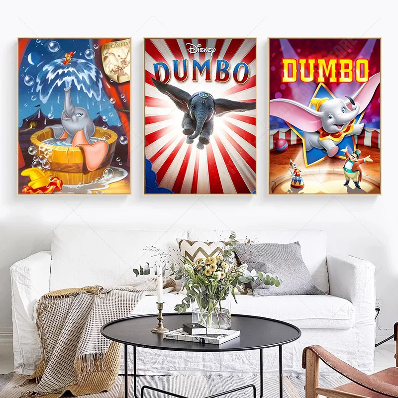 Disney-Dumbo-Cartoon-Wall-Art-Pictures-Prints-Flying-Elephant-Nrodic ...