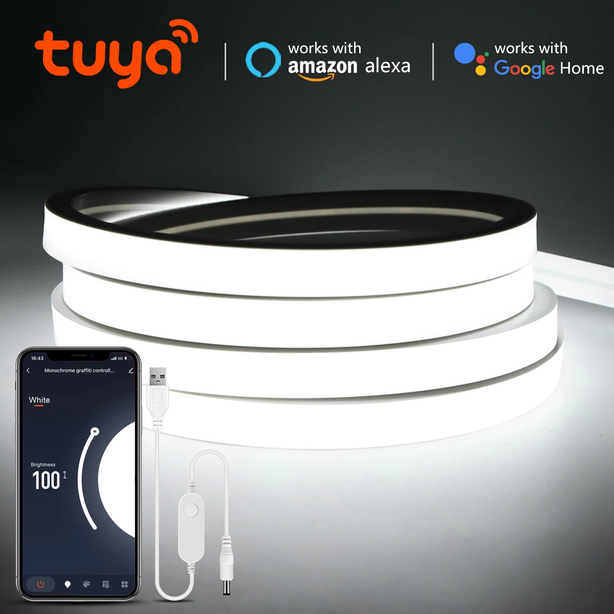 Tuya-Smart-WiFi-App-LED-Strip-Light-Neon-Silica-Gel-Tape-USB-COB-Light ...
