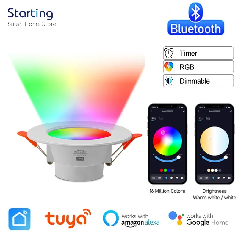Bluetooth-Tuya-Smart-Downlight-Colorful-LED-Spot-Lamp-Recessed-Round ...