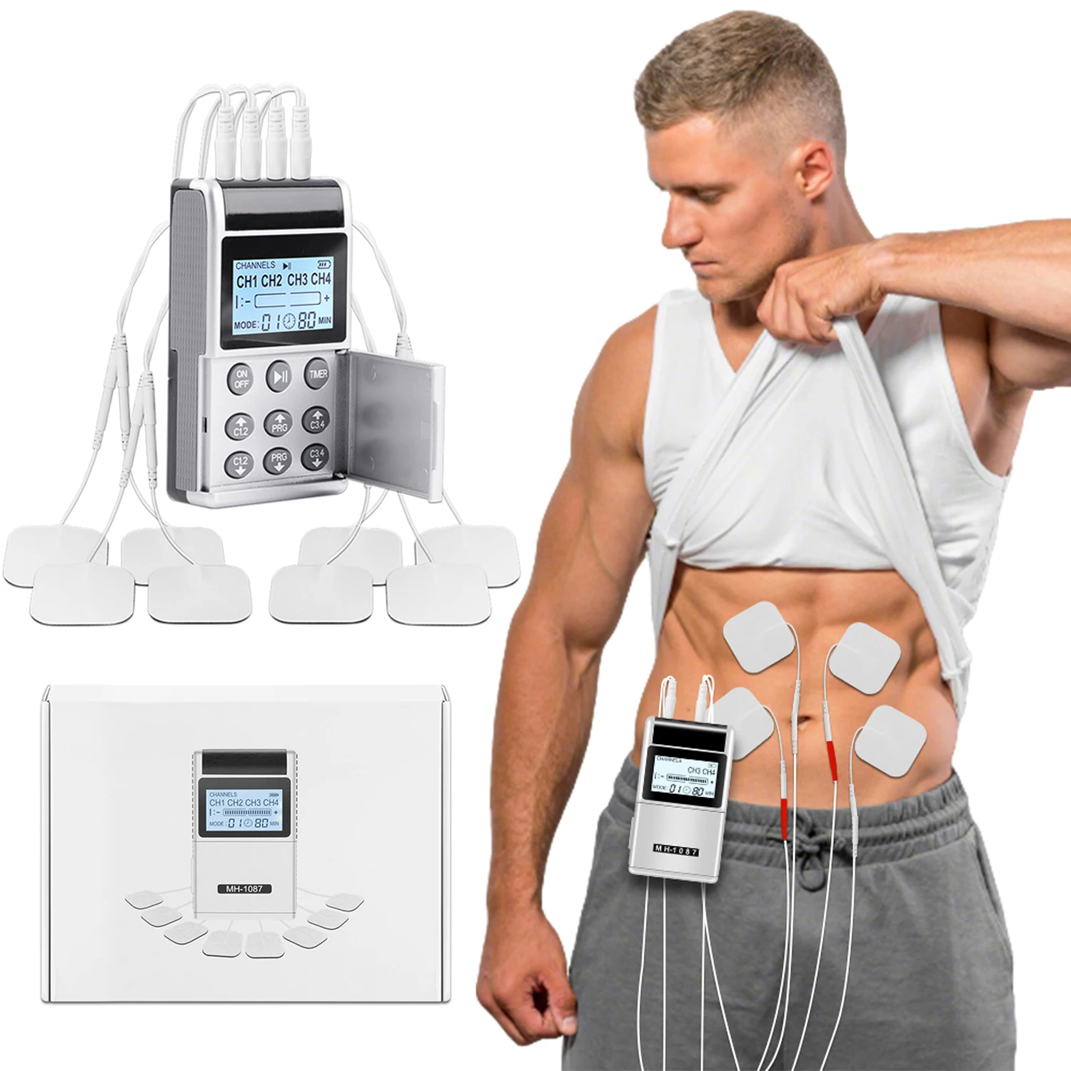 EMS Electric Muscle Therapy Stimulator EMS TENS Unit Machine ...