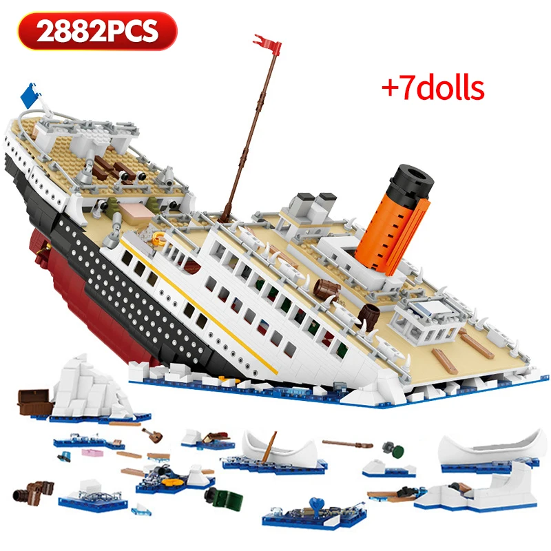 2882PCS-City-World-Famous-Movie-Mini-RMS-Titanic-Ship-Model-Building ...